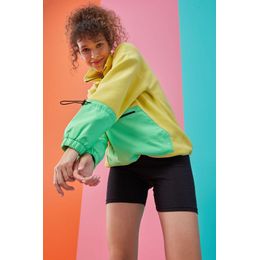 &Uuml;bergro&szlig;er Pl&uuml;sch-Half-Zip-Sweatshirt