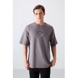 &Uuml;berdimensionales Baumwoll-Mix Logo T-Shirt