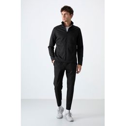 Herren Sweatshirt mit Rei&szlig;verschluss-Kragen und Hose Set