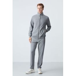Herren Sweatshirt mit Rei&szlig;verschlusskragen und Hose Set