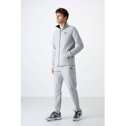 Herren Sweatshirt mit Rei&szlig;verschlusskragen und Hose Set