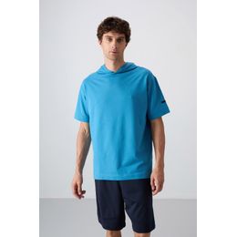 &Uuml;bergro&szlig;es Kapuzen-T-Shirt mit kurzen &Auml;rmeln