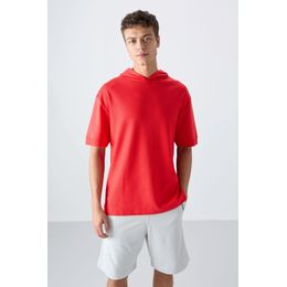 &Uuml;bergro&szlig;es Kapuzen-T-Shirt mit kurzen &Auml;rmeln