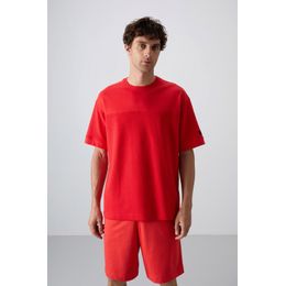 &Uuml;bergro&szlig;es Baumwollmix Rundhalsausschnitt T-Shirt