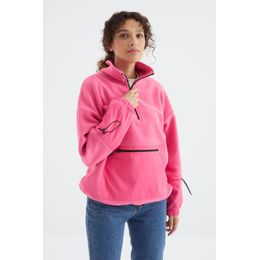 &Uuml;bergr&ouml;sserer Pl&uuml;sch-Half-Zip-Sweatshirt