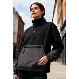 &Uuml;bergr&ouml;&szlig;en-Pl&uuml;sch-Half-Zip-Sweatshirt