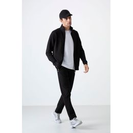 Herren Sweatshirt- und Hosen-Set mit entspanntem Fit und Rei&szlig;verschlusskragen