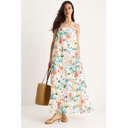 Bl&uuml;hendes Quadratkragen-Maxikleid