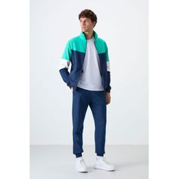 Herren Sweatshirt- und Hosen-Set mit Farbblockierung