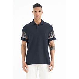 Herren Baumwoll Polo-Kragen Bedrucktes T-Shirt