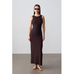 Rippoptik &Auml;rmelloses Bodycon-Maxikleid