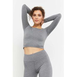 Slim-Fit Langarm-Crop-Top
