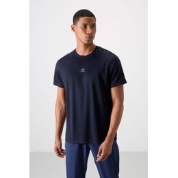 Herren Unifarben Rundhals T-Shirt mit kurzen &Auml;rmeln