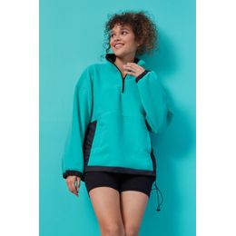 Oversized Halb-Zip Pl&uuml;sch Sweatshirt