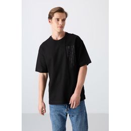 Oversized Bedrucktes Rundhals-T-Shirt