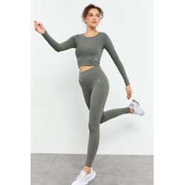 Slim-Fit Langarm-Crop-Top