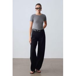 Damen Slim Fit Rundhalsausschnitt T-Shirt