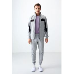 Herren Color Block Fleece Sweatshirt und Hose Set