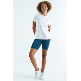 Damen lockeres Rundhals-T-Shirt mit Seitenschlitzen