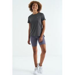 Damen T-Shirt mit entspanntem Rundhalsausschnitt und seitlichen Schlitzen