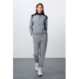 Fleece-Trainingsanzug-Set mit Farbblockierung