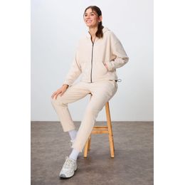 Oversized Kapuzenpulli-Zip-Trainingsanzug-Set