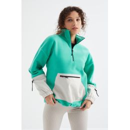 Oversized Fleece-Halbzip Sweatshirt