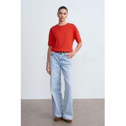 Damen Baumwoll Rundhalsausschnitt T-Shirt