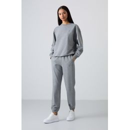 Oversized Sweatshirt und Hosen-Set mit elastischem Saum