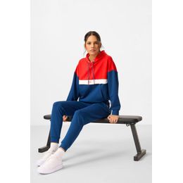 Farbblockiertes Kapuzen-Sweatshirt und Hose Set