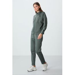 Damen Kapuzen-Zip-Pullover- und Hosen-Set