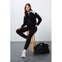 Farbenblockiertes Fleece Trainingsanzug-Set