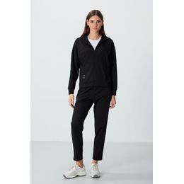 Damen Kapuzen-Zip-Sweatshirt- und Hosen-Set