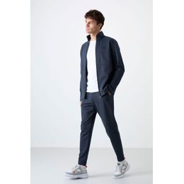 Herren Sweatshirt mit Rei&szlig;verschlusskragen und Hose Set
