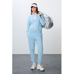 Oversized Sweatshirt mit Rei&szlig;verschlusskragen und Jogginghose Set