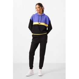 Farbblockiertes Kapuzen-Sweatshirt- und Hosen-Set
