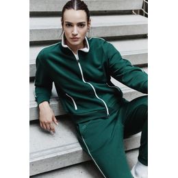 Oversized Sweatshirt und Hose mit Rei&szlig;verschlusskragen Set