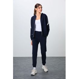Oversized Kapuzen-Zip-Sweatshirt und Hose Set
