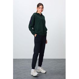 Oversized Kapuzenzip Sweatshirt und Hose Set