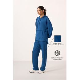 Oversized Kapuzenpullover und weit geschnittene Hosen Set