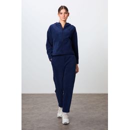 &Uuml;bergro&szlig;es Kapuzen-Zipper-Trainingsanzug-Set