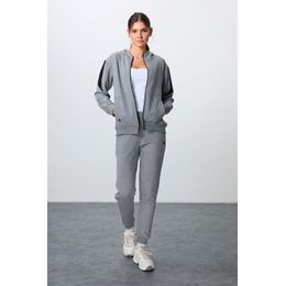 &Uuml;bergr&ouml;&szlig;e Kapuzenpullover mit Rei&szlig;verschluss und Hose Set