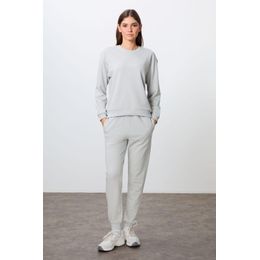 &Uuml;bergro&szlig;es Baumwoll-Polyester Sweatshirt- und Hosen-Set