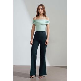 Damen High-Waist Flare Gabardine Hose