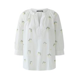 Oui - Bluse mit 3/4-Raglanarm, weiss, Gr. 40 / M - Baumwolle