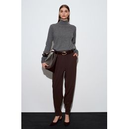 Damen Hohe Taille Weite Crepe-Hosen