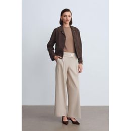 Hoch taillierte weite Crepe-Hosen