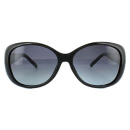 Polaroid Butterfly Womens Shiny Black Grey Gradient Polarisierte Sonnenbrille