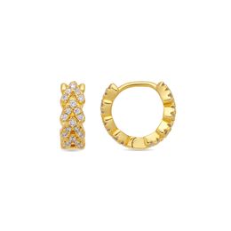 Luxenter Brilliant Zirconia Ohrringe in 18 Karat Gelbgold - Ireth