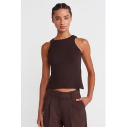 Taillierte Rippenshirt ohne &Auml;rmel